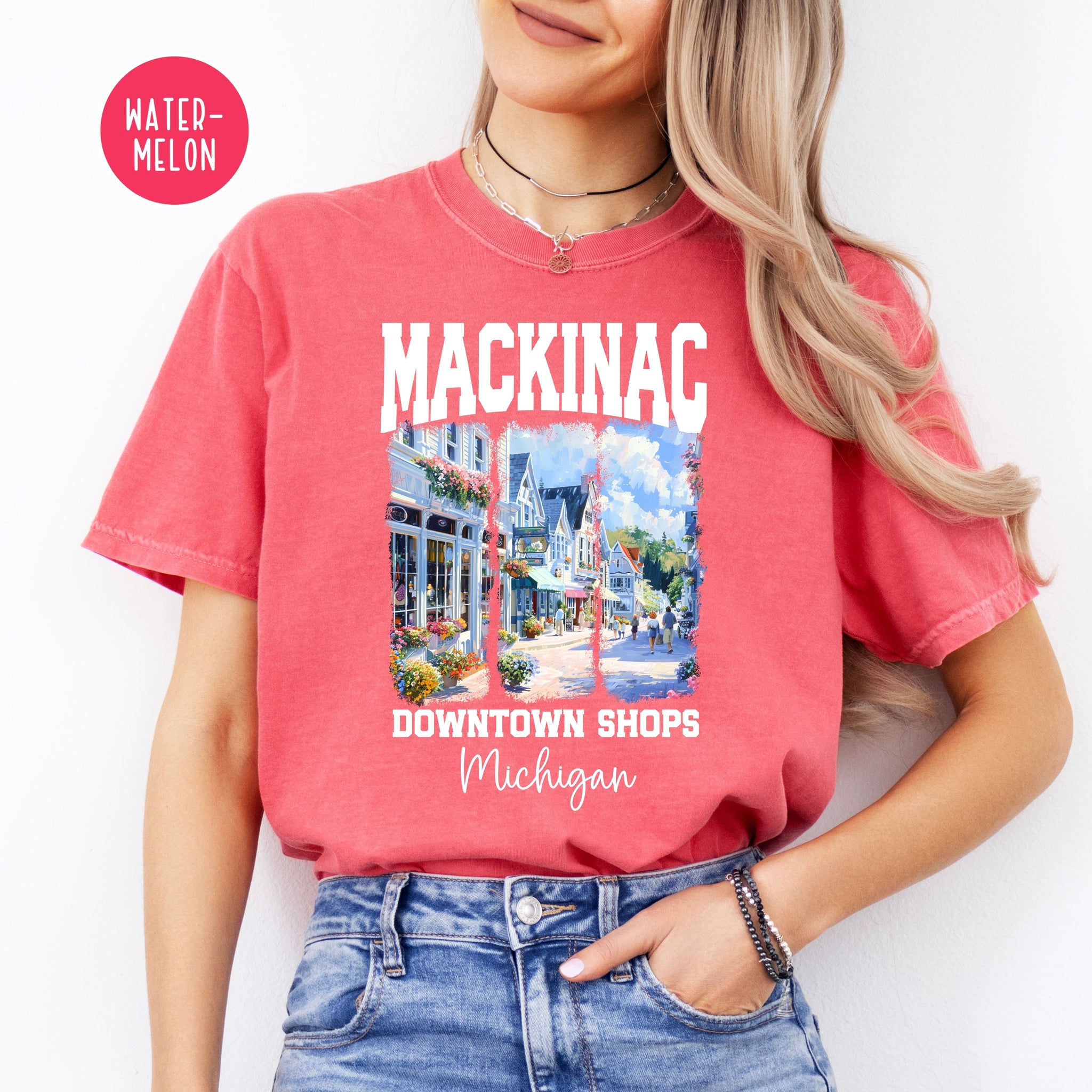 Mackinac Island Michigan Downtown Shops Comfort Colors® Tee